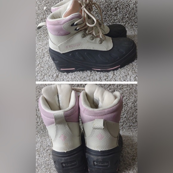 Columbia | Shoes | Columbia Bugabootoo White Pink Thinsulate Winter ...